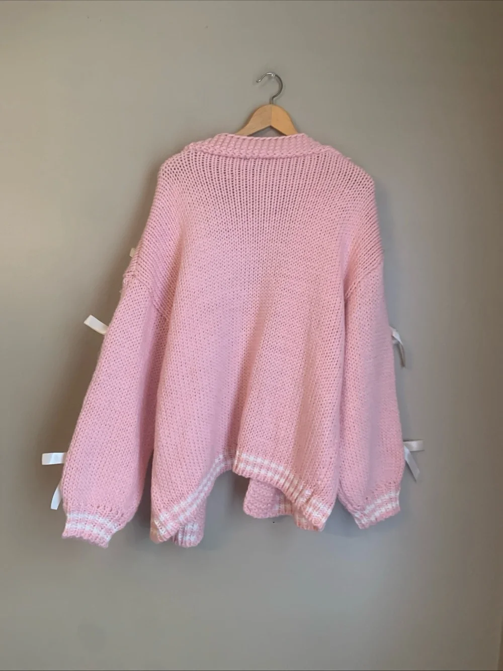Vici | Sweaters | Vici Knit Cardigan With Bows Pink Open Front Girlie ...